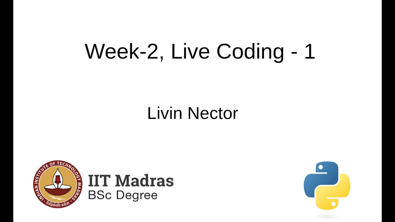Week 2 Live Coding 1 Part 2 Youtube
