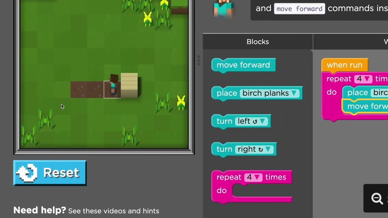 Code Org Minecraft Hour Of Code Minecraft Adventurer Level 1