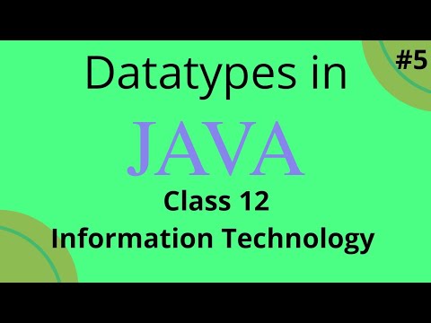 Data Types In Java Java Datatypes Class 12 Information Technology