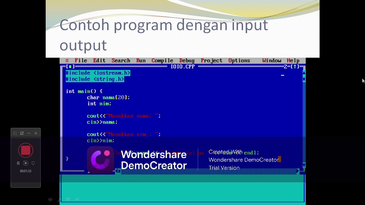 Basic Input Output String Dalam Pemrograman C Youtube