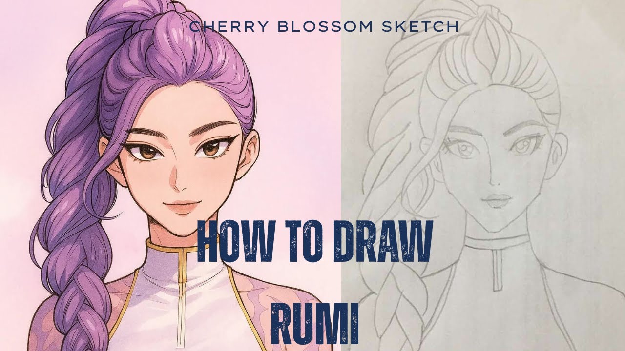 How To Draw Rumi Kpop Demon Hunter Anime Style Youtube