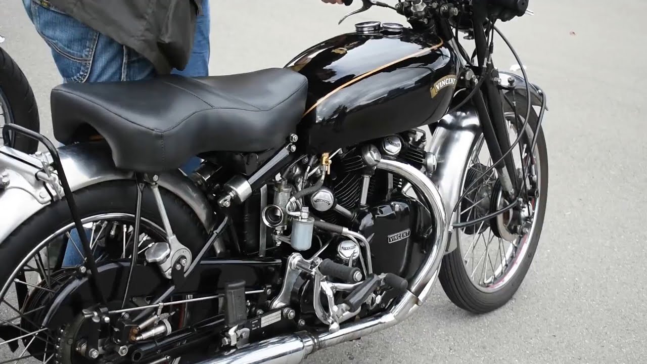 Vincent Black Shadow Startup Sound And Riding Off Youtube