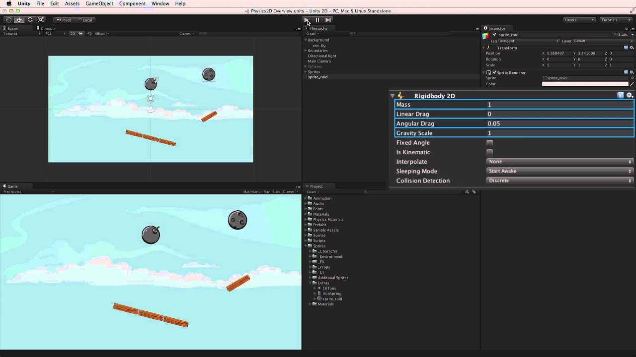 2d Physics Overview Unity Official Tutorial Youtube