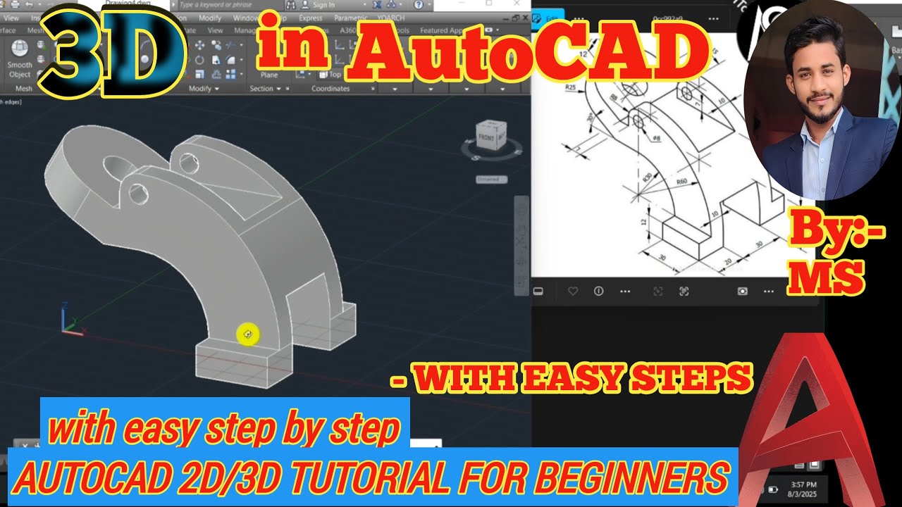 Autocad 3d Drawing Autocad 3d Tutorial For Beginners 3d Drawing