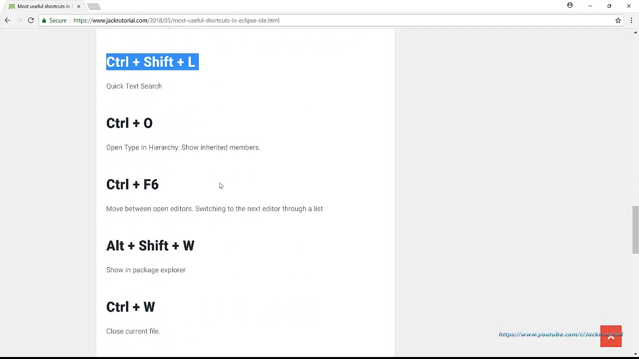Eclipse Useful Shortcuts Most Useful Eclipse Shortcuts Java Youtube