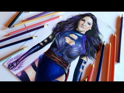 Speed Drawing Psylocke Desenhando Psylocke X Men Youtube