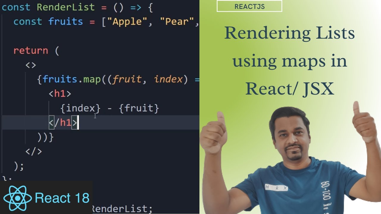 Rendering Lists Using Maps In React Jsx Youtube
