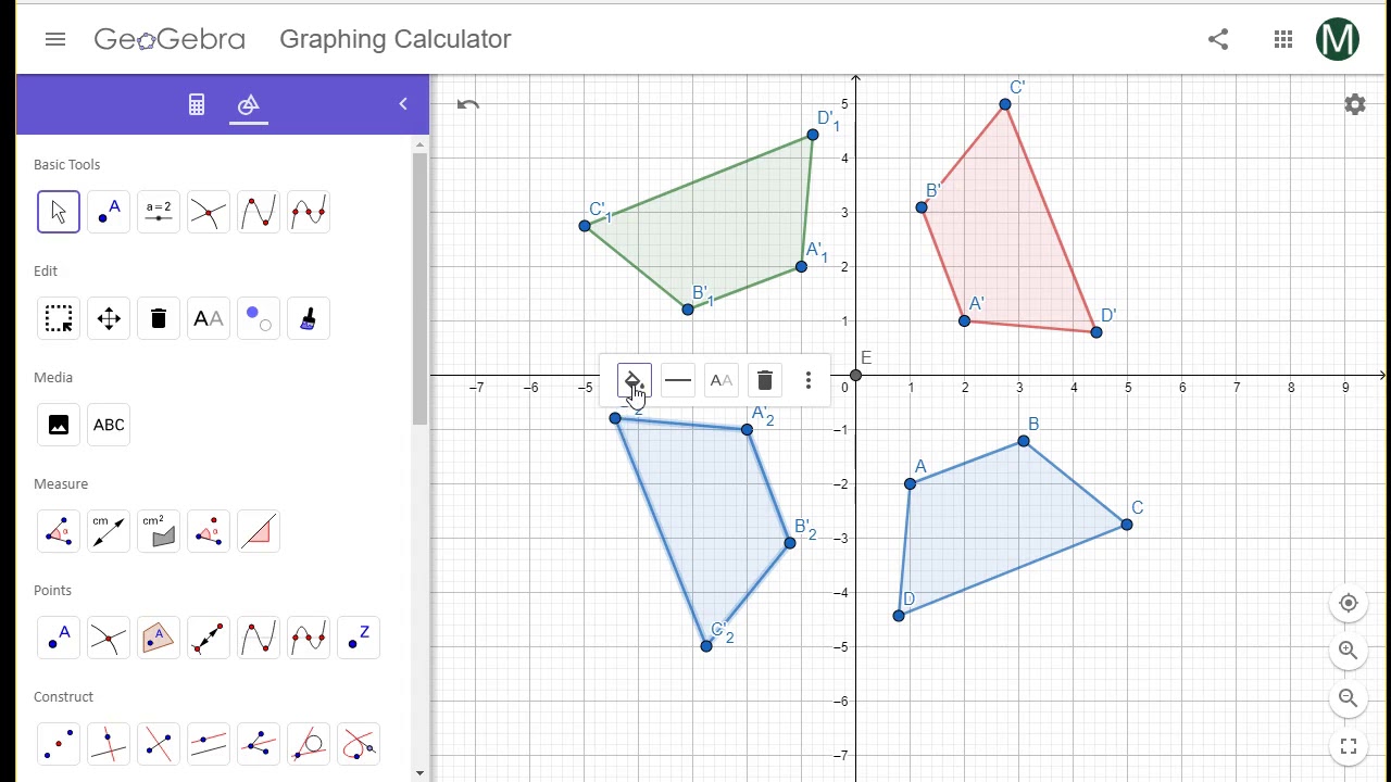 Geometry Transformations Rotation With Geogebra Youtube