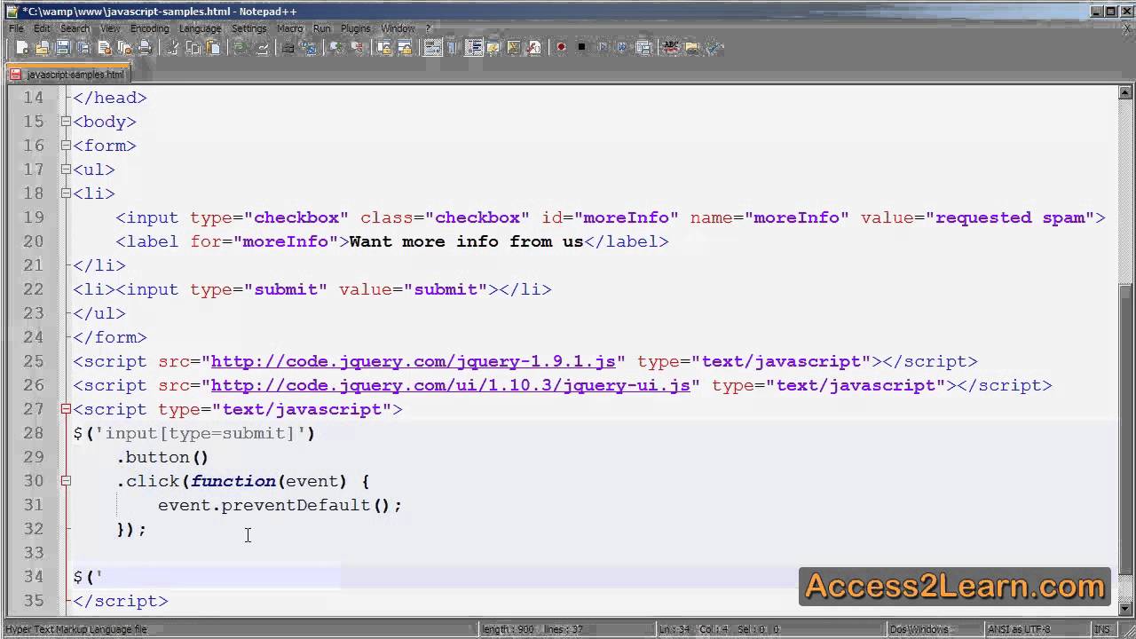 Using Jquery Ui To Create Toggle Buttons Tutorial Youtube