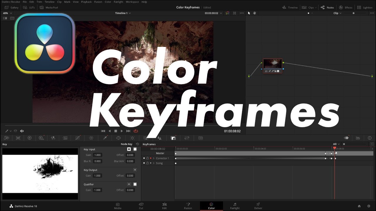 Color Page Static Vs Dynamic Keyframes Davinci Resolve Tutorial Youtube