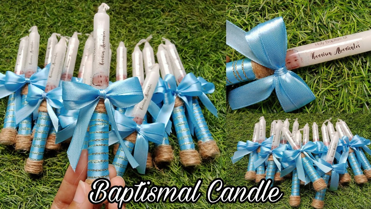 Christening Candles Diy How To Make Baptismal Candle Double Ribbon
