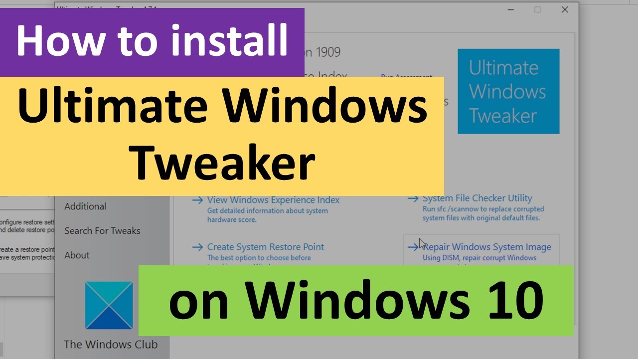 How To Install Ultimate Windows Tweaker Youtube