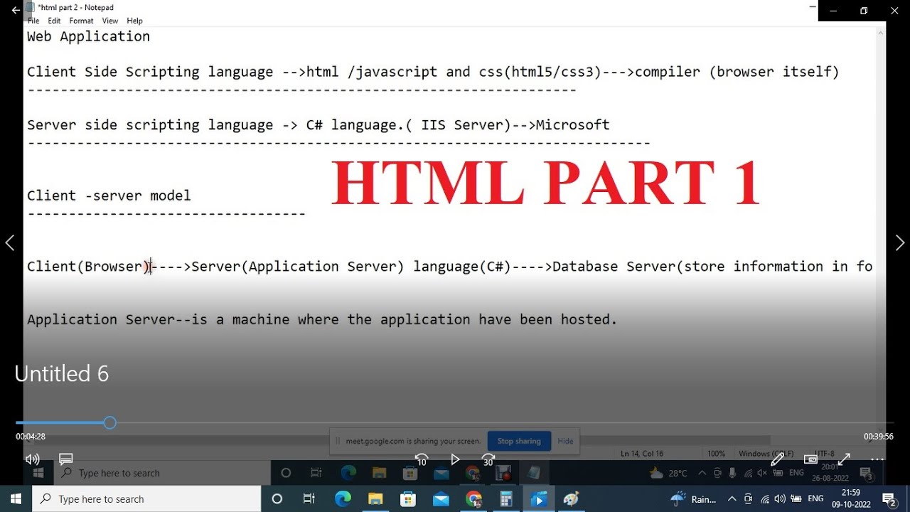 Web Development Part 1 Html Basics Youtube