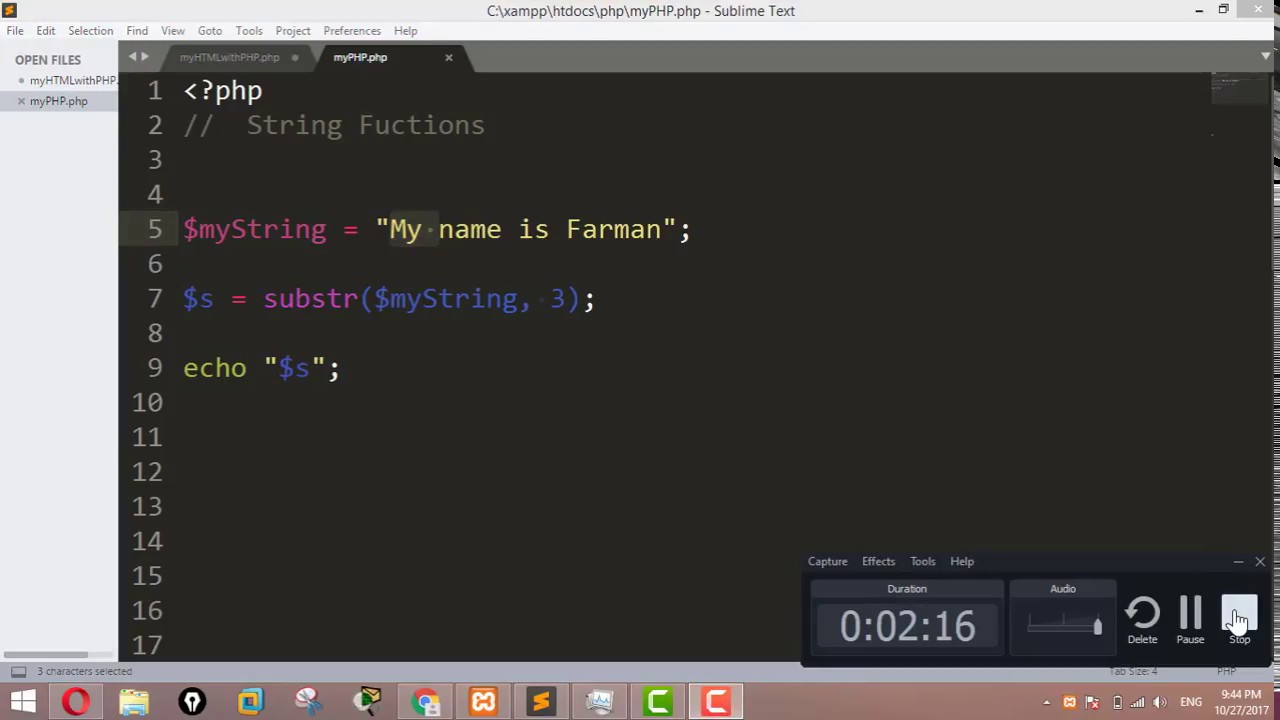 String Functions In Php Substr Youtube