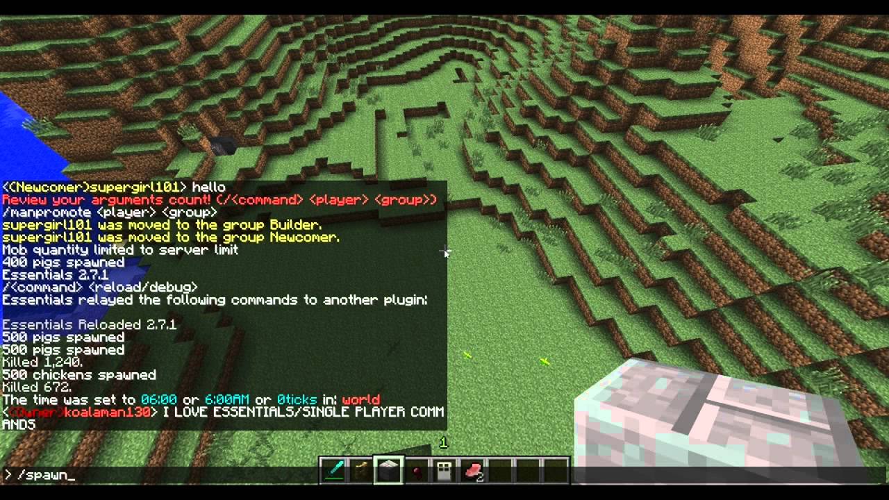 Fun With Minecraft Server Plugin Essentials Youtube