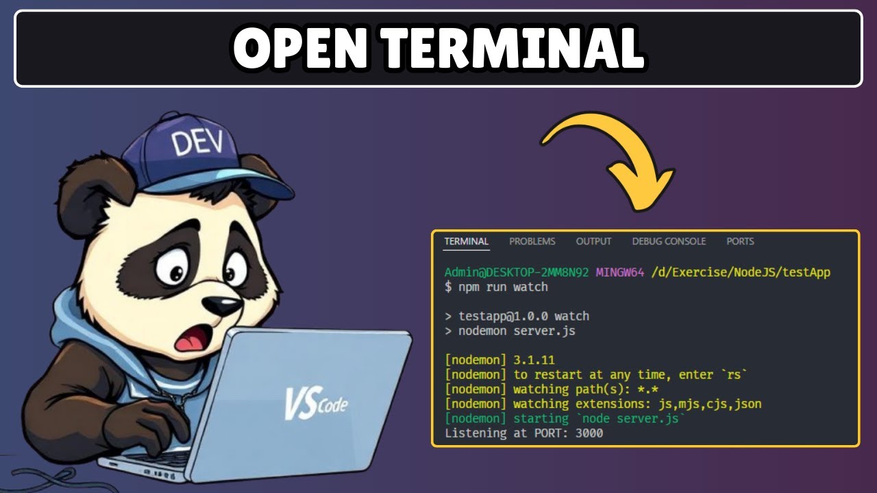 How To Open Terminal In Visual Studio Code Youtube