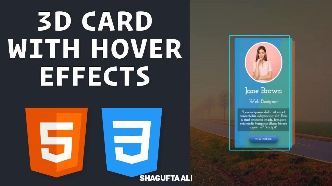 Css Responsive 3d Card Hover Effects Html Css Youtube