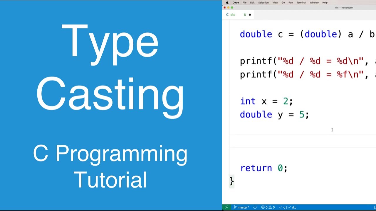 Type Casting C Programming Tutorial Youtube