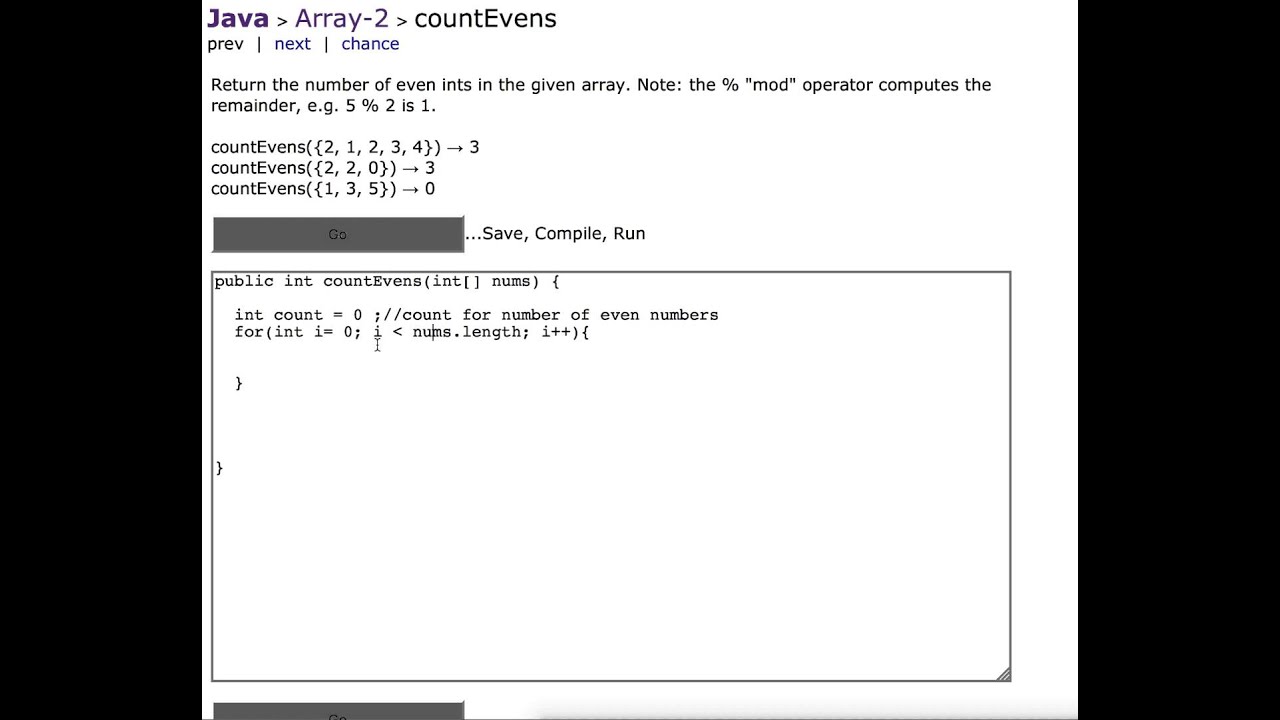 Countevens Array Traversal Youtube