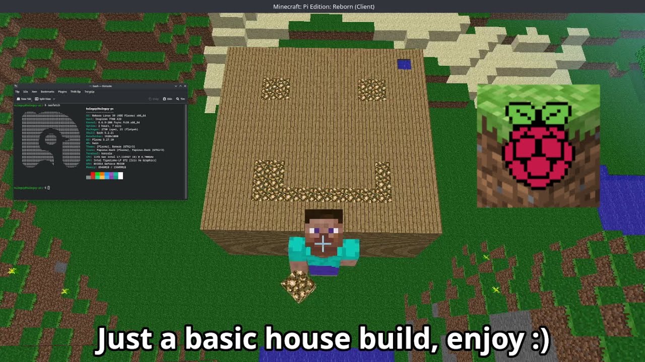 Building A Simple House In Minecraft Pi Reborn Edition Youtube