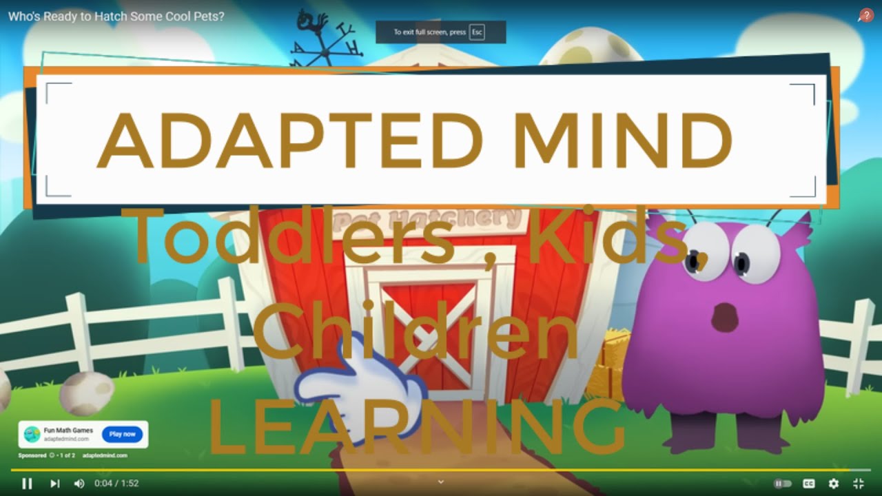 001 Adapted Mind Learning Program Pre K Learning Math Youtube