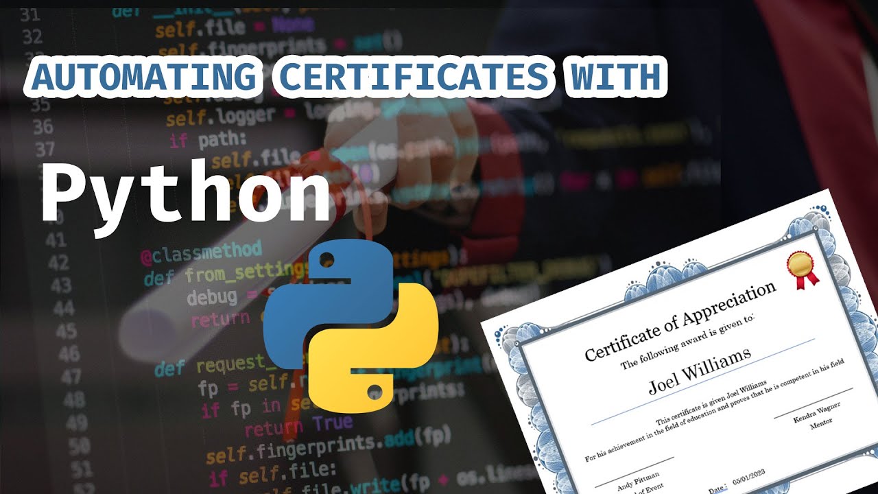 Automating Certificates With Python Youtube
