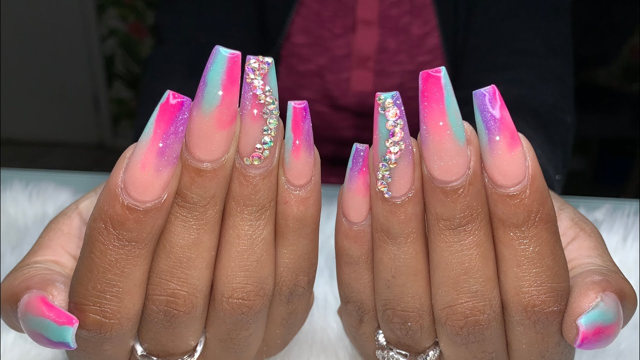 Color Acrylic Ombré Nails Acrylic Nails Tutorial Ombré Nails Ny