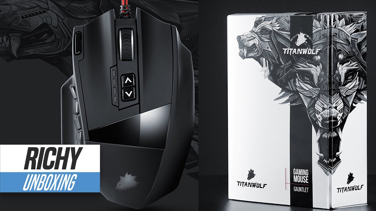Unboxing Titanwolf Gauntlet 16400dpi 18 Tasten Gaming Maus Youtube