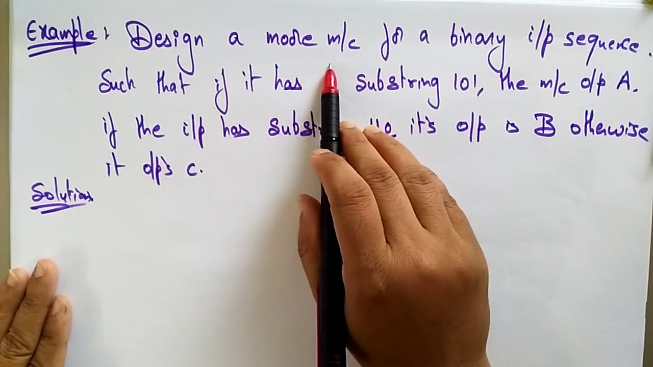 Moore Machine Design Example 2 Toc Lec 31 Bhanu Priya Youtube