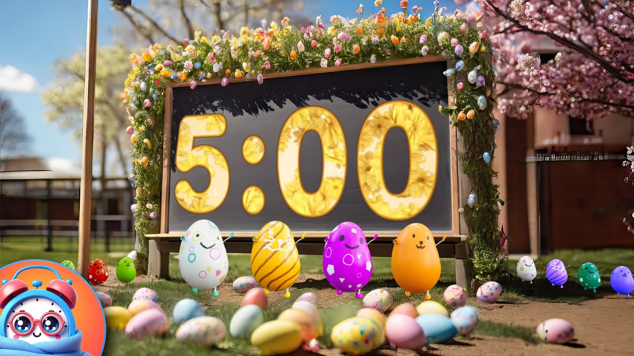 5 Minute Countdown Timer With Music And Dancing Easter Eggs Youtube