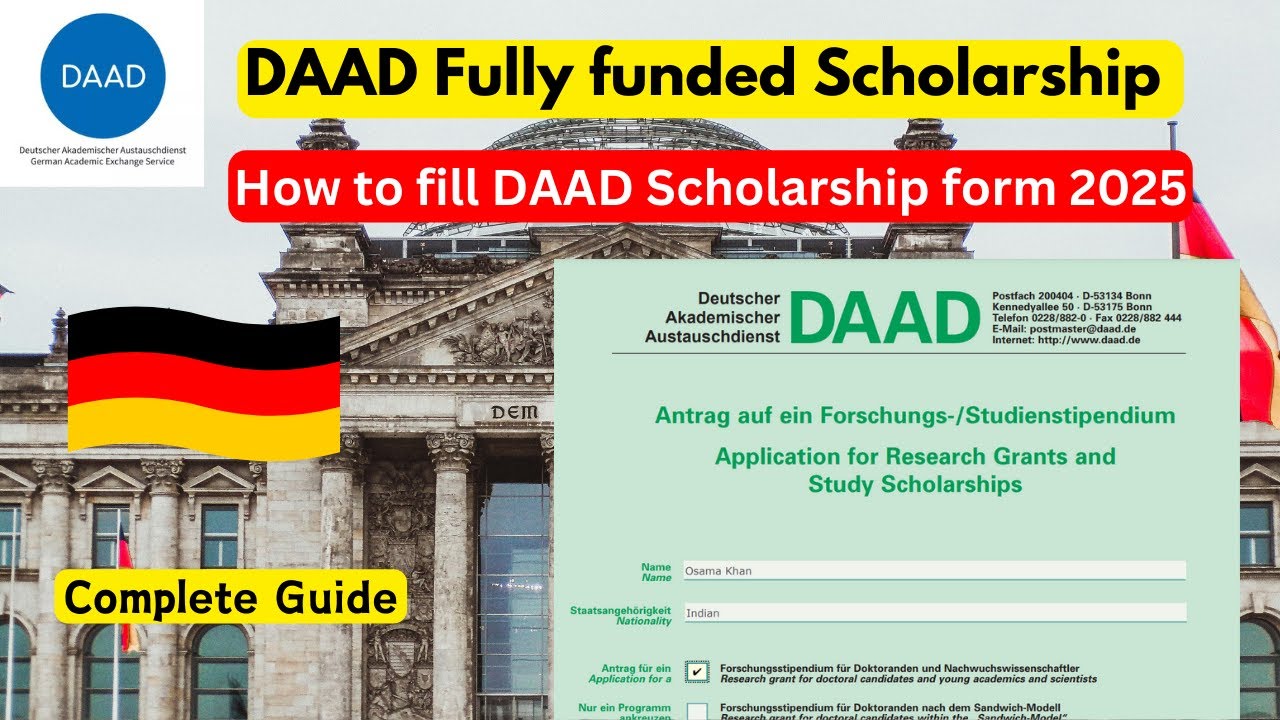 How To Fill Daad Scholarship Application Form 2025 How To Apply For
