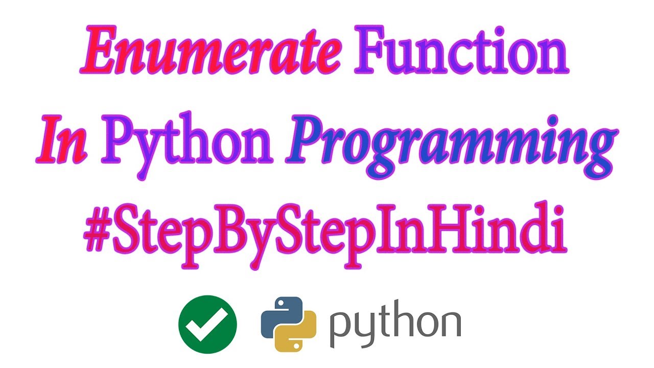 Enumerate Function In Python In Hindi Youtube