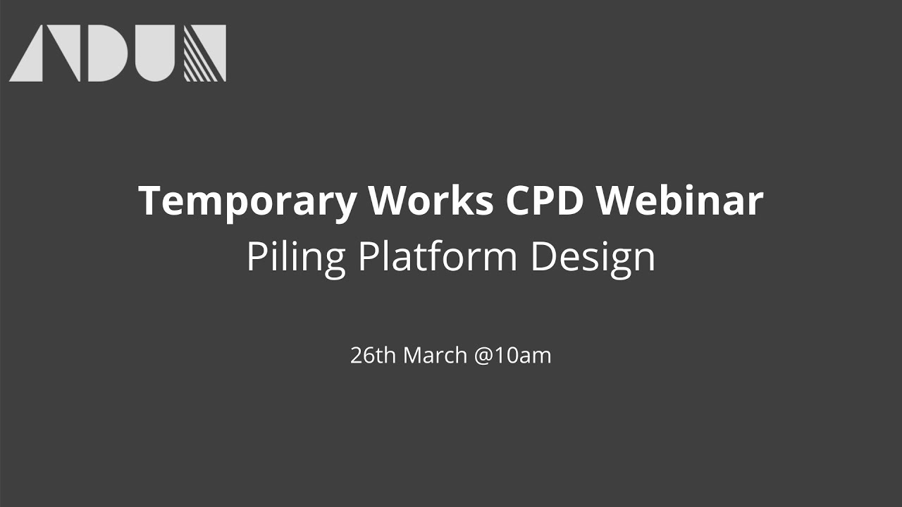 Piling Platform Design Cpd Temporary Works Webinar Youtube