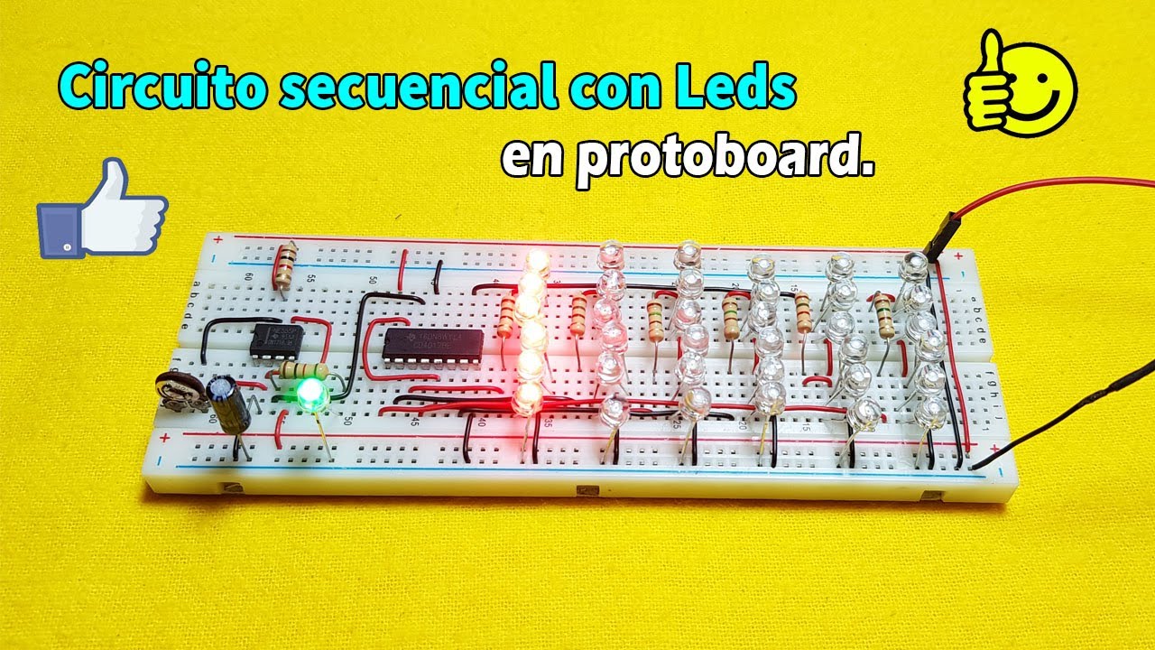 Circuito Secuencial Con Leds Muy Sencillo En Protoboard Parte 1 Youtube