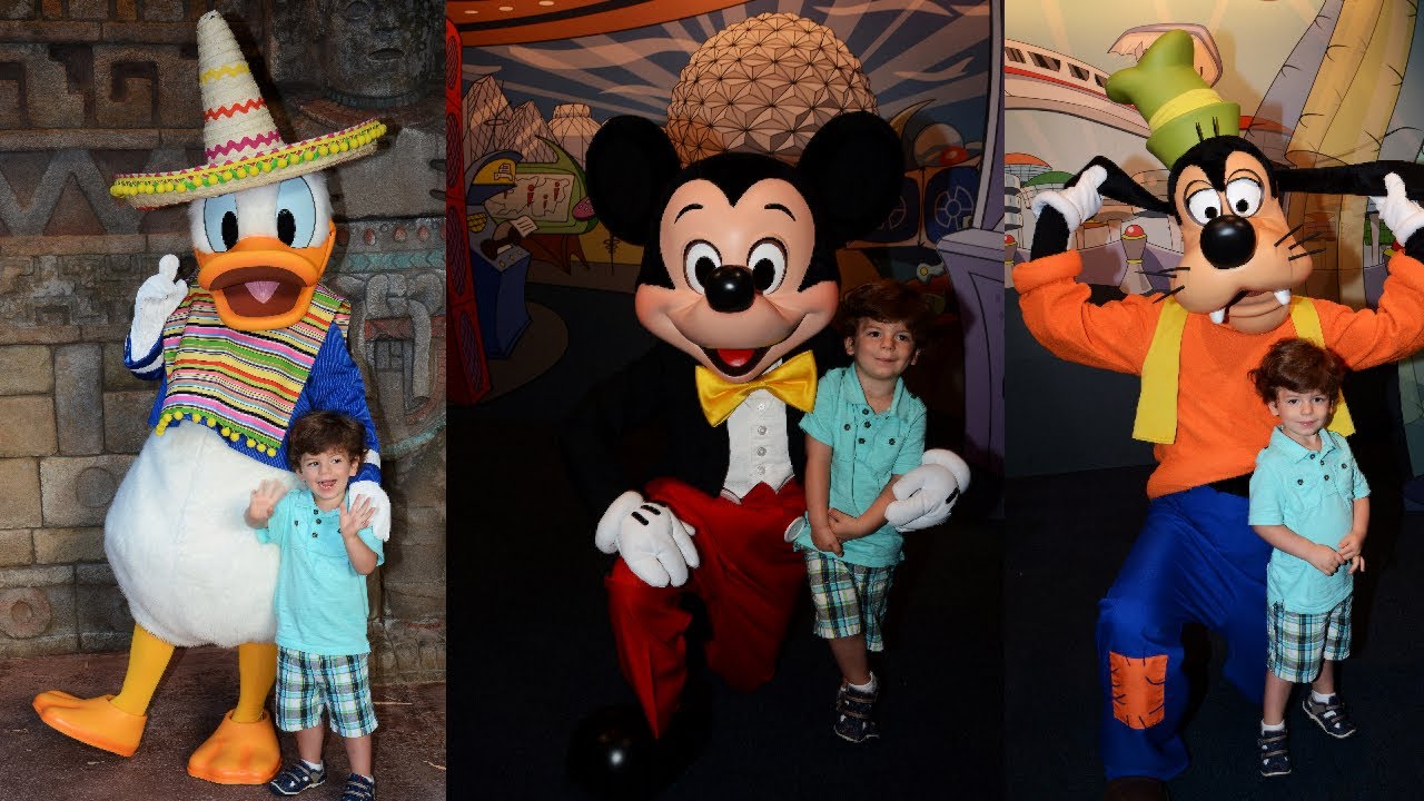 Meeting Mickey Mouse Donald Duck Goofy In Epcot At Disney World Youtube