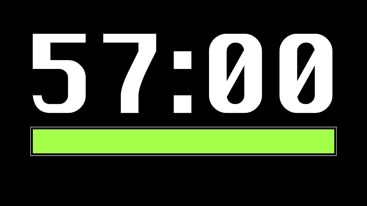 57 Minute Timer Progress Bar 4k 60 Fps Youtube