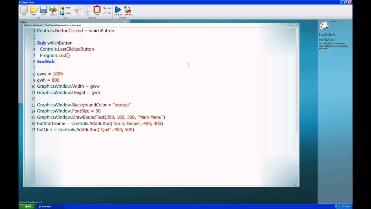 Small Basic 2 09 Buttons Youtube