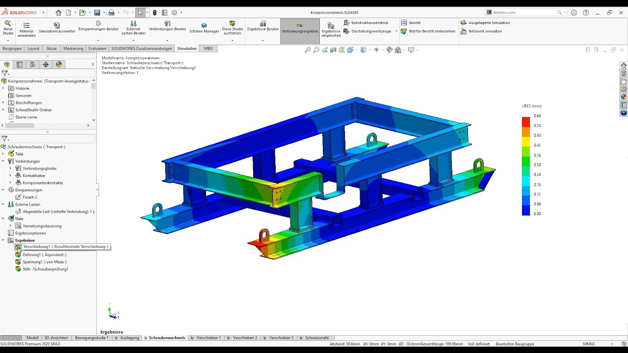Structural Analysis With Solidworks Simulation Of A Steel Frame