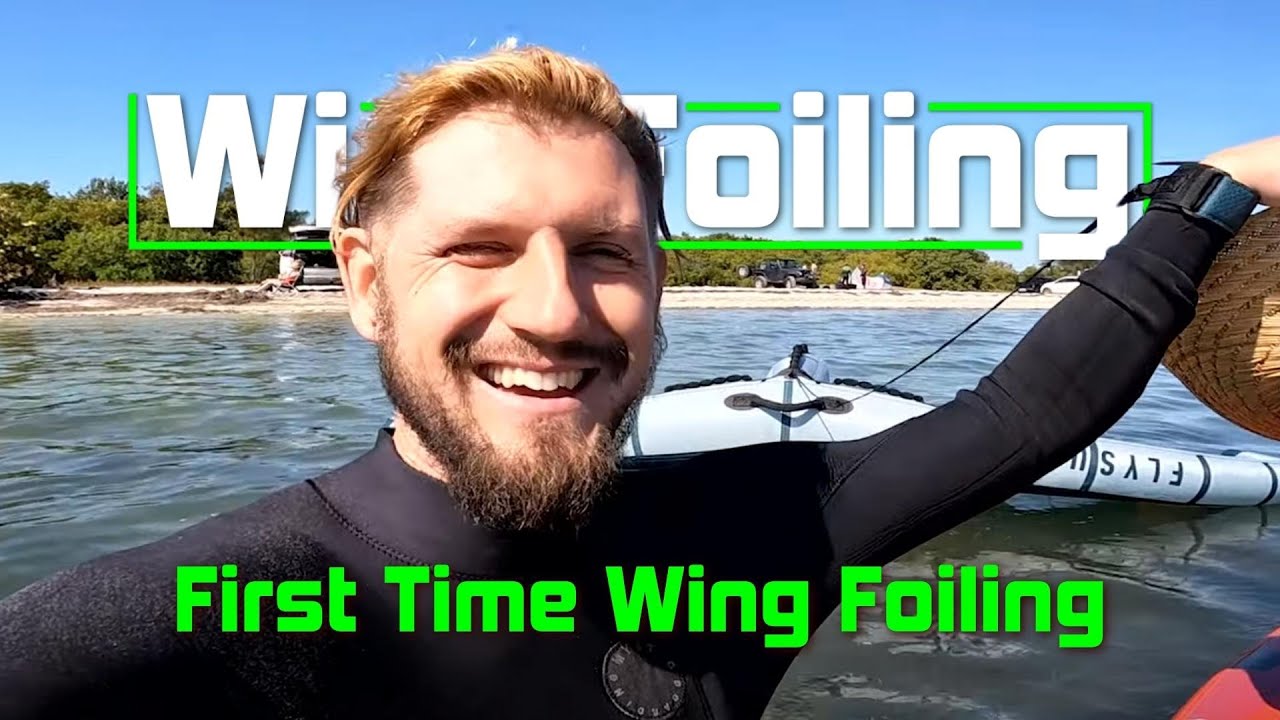First Time Wing Foiling Vlog 1 Youtube