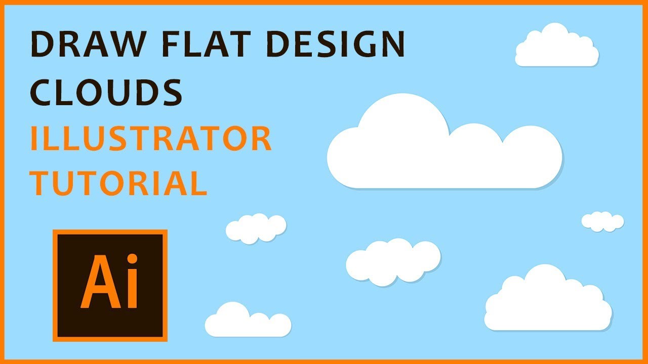 Adobe Illustrator Tutorial Flat Design Clouds Youtube