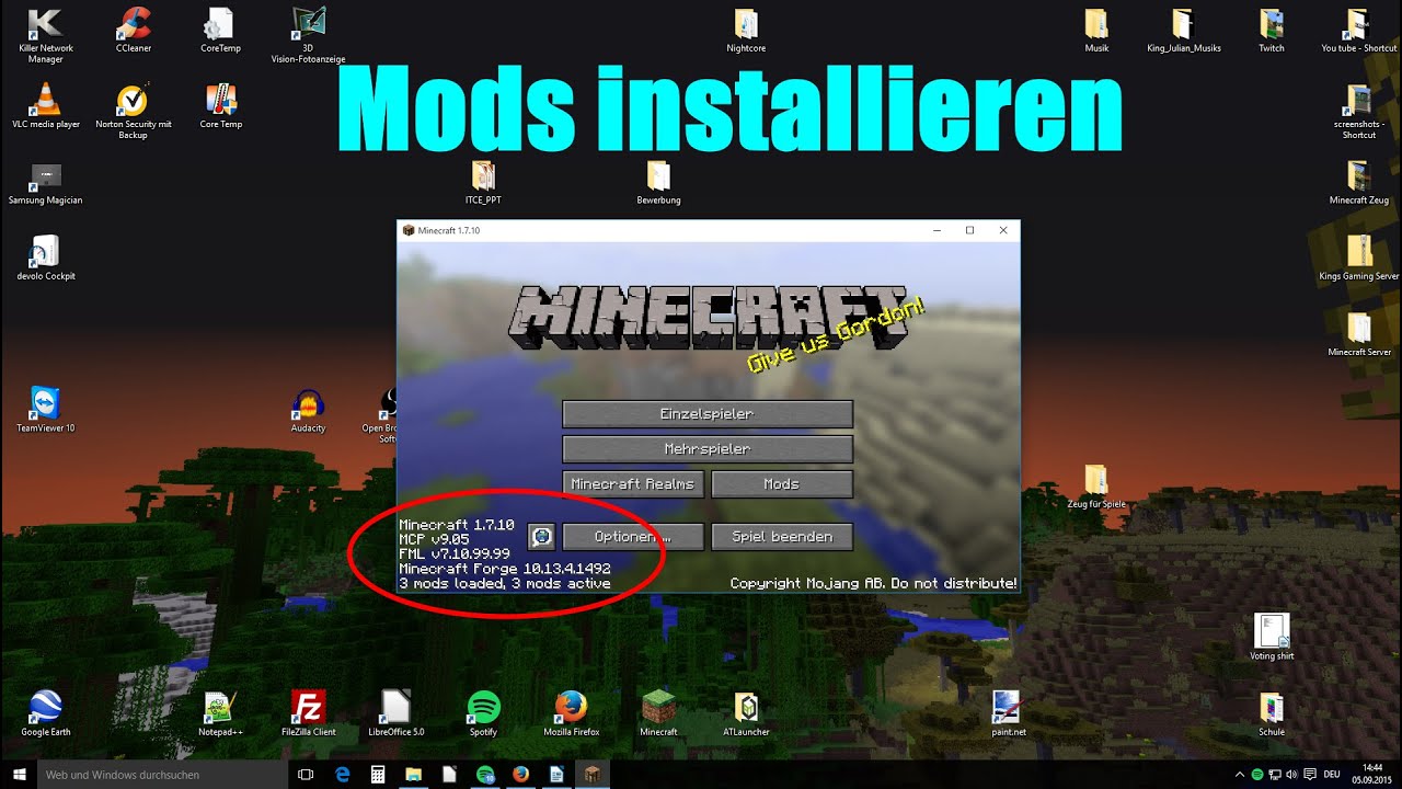 Minecraft Mods Installieren Tutorial Youtube