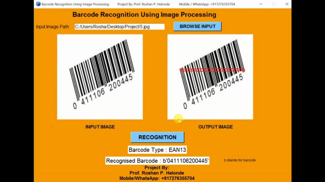 Barcode Recognition Using Python Project Source Code Youtube