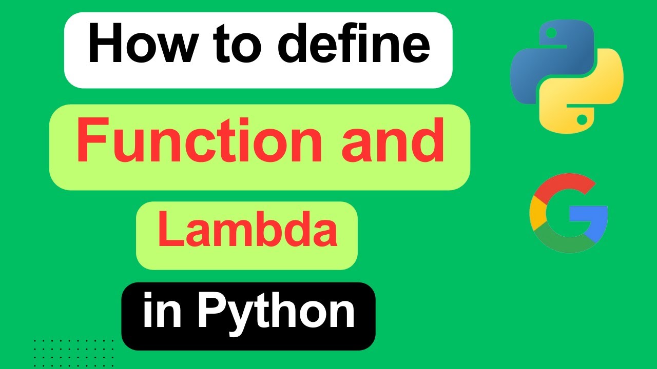Section 6 Python Basic Tutorial How To Define Function And Lambda