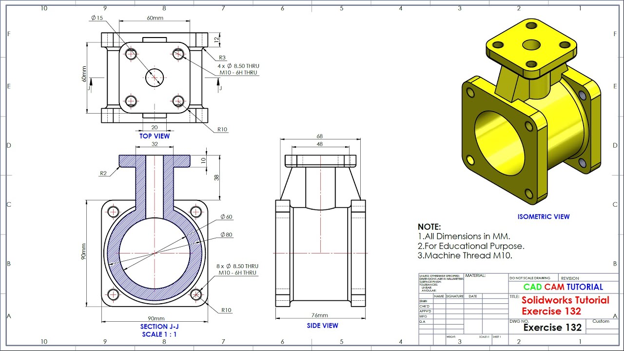 Solidworks Tutorial For Beginners Exercise 132 Youtube