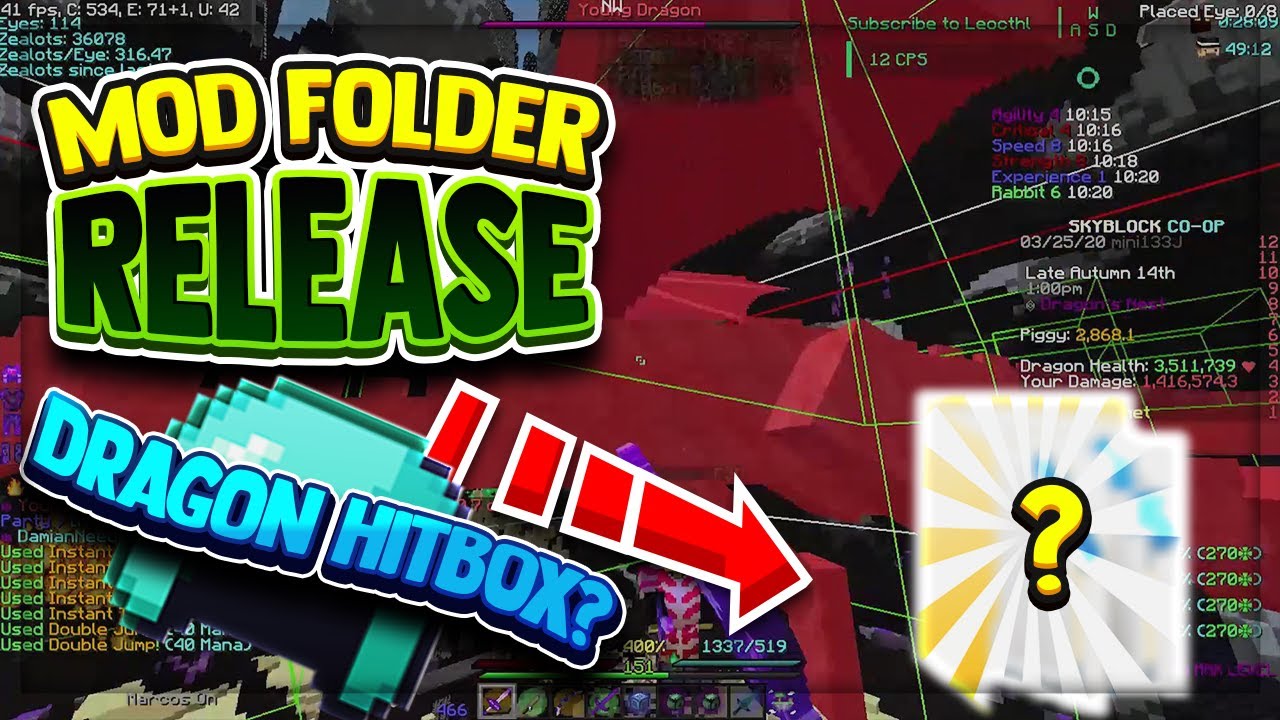 Hypixel Skyblock Mod Folder Release Dragon Hitbox Mod Hypixel