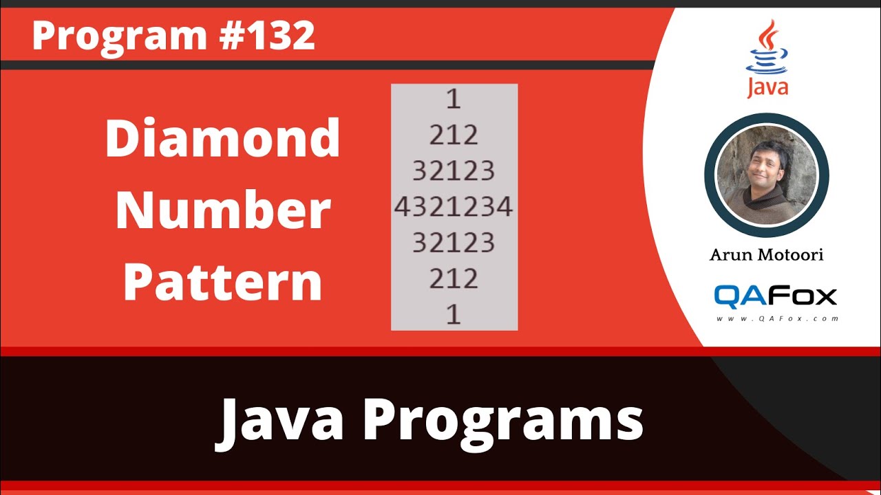 Java Program To Print Diamond Number Pattern Youtube