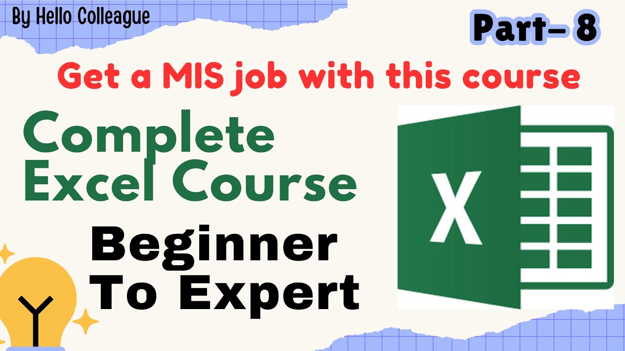 08 Complete Excel Course Beginner To Expert Advanced Excel Tutorial