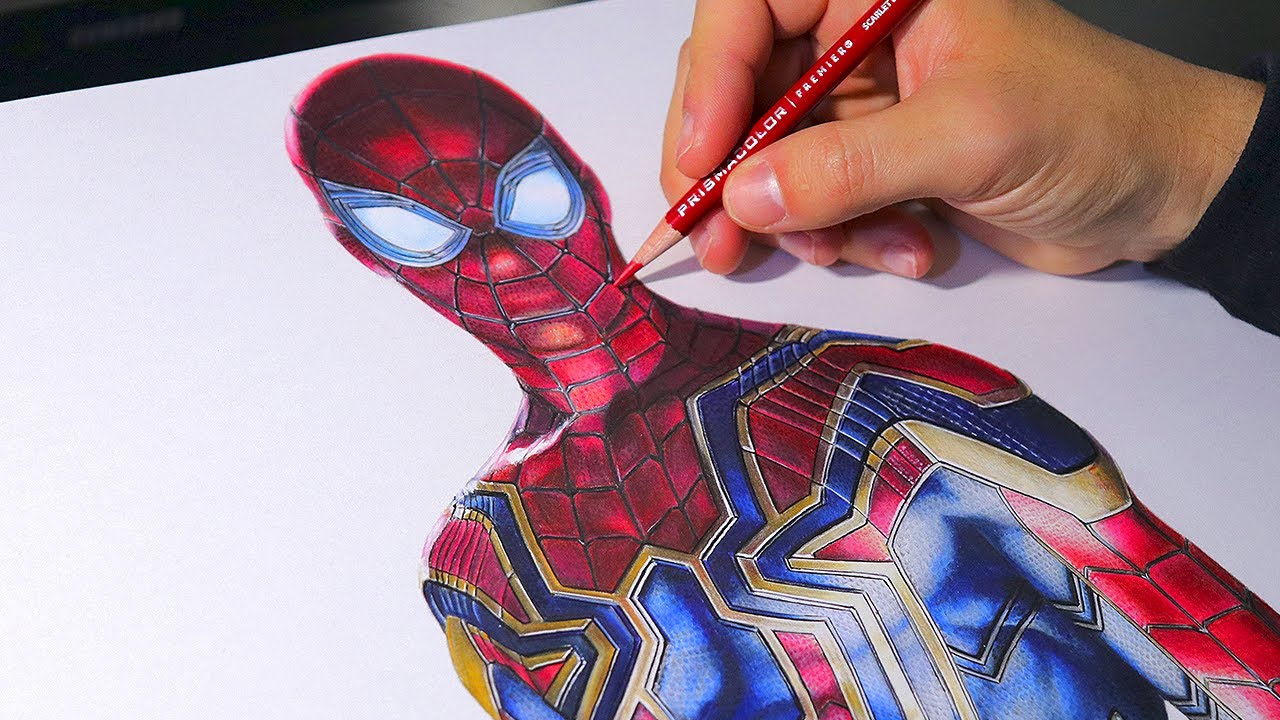 Cómo Dibujar A Spiderman Realista Iron Spider Spiderman No Way Home