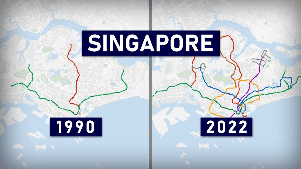Evolution Of The Singapore Mrt 1987 2022 Geographic Map Youtube