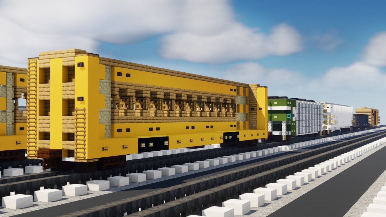 Minecraft Freight Train Railcar Pack 2 Tutorial Youtube